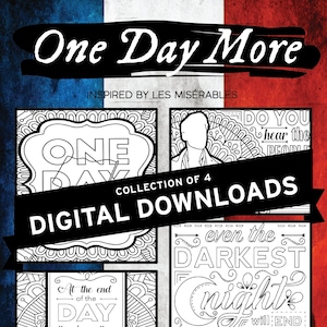Printable Les Miserables Coloring Pages | Set of 4 Digital Downloads ...