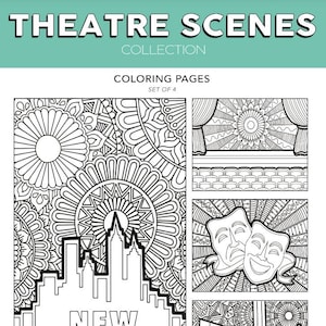 Theatre Scenes, COLORING BUNDLE, Broadway, Musical, Theater, Hand-drawn ...