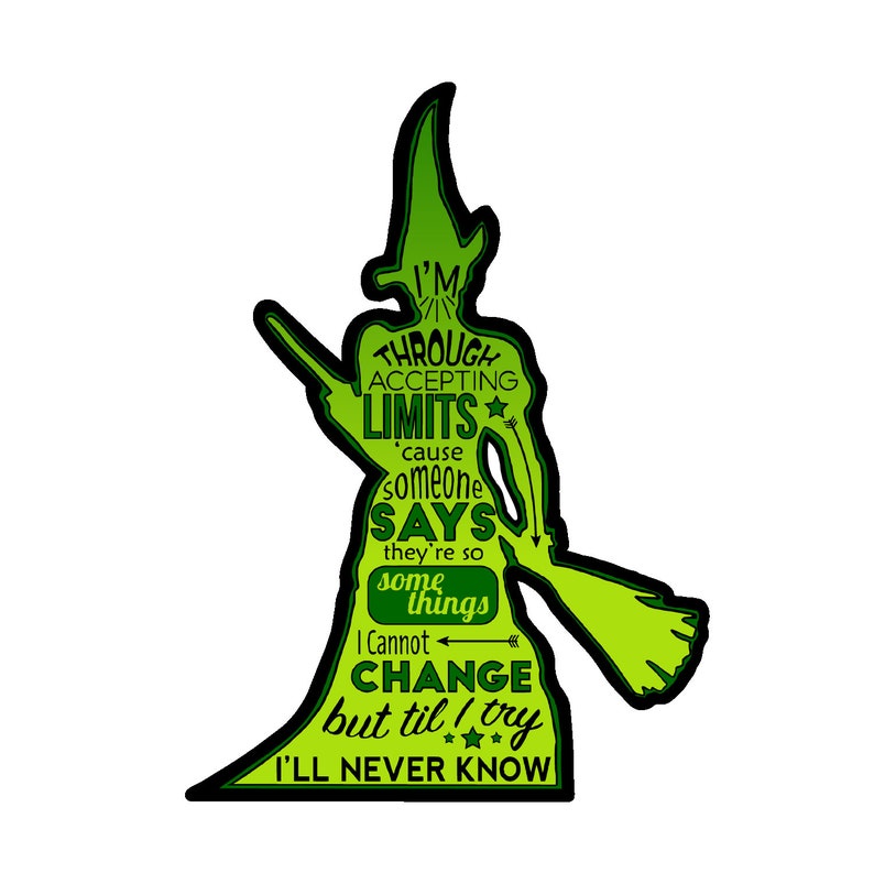 Wicked Musical Stickers Defying Gravity Set of 4 Changed | Etsy