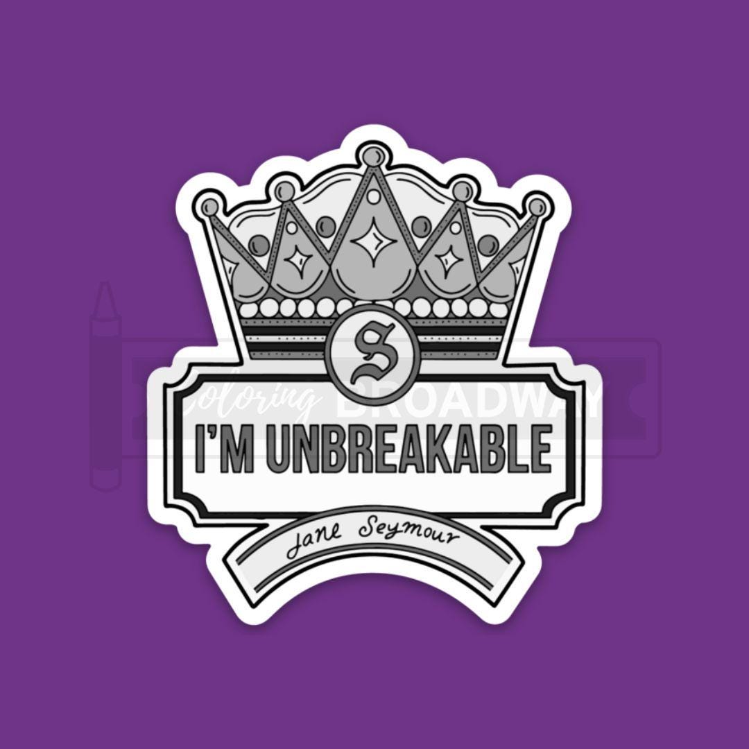 Six Fan Stickers | Set of 1x, 5x, 10x | I'm Unbreakable | Jane Seymour ...
