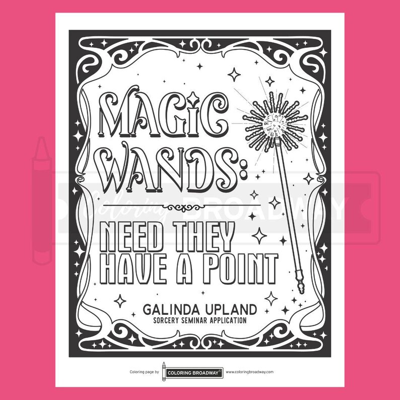 Printable Wicked Fan Coloring Single Page | Digital Download | Magic ...