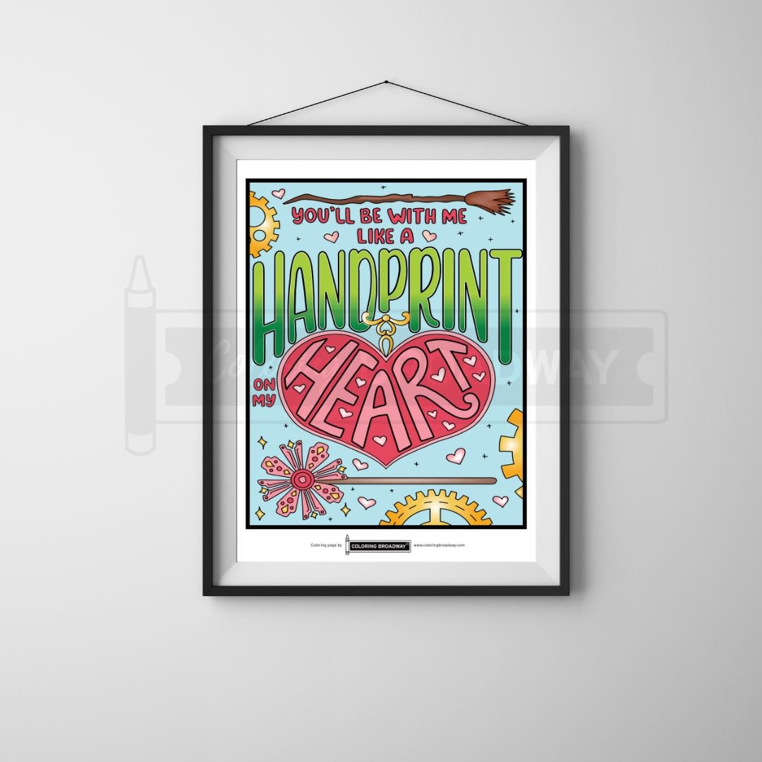 WICKED, Handprint on My Heart, Art Print, Broadway Musical, Theatre ...