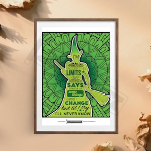 WICKED, I'm Through Accepting Limits, Art Print, Broadway Musical ...