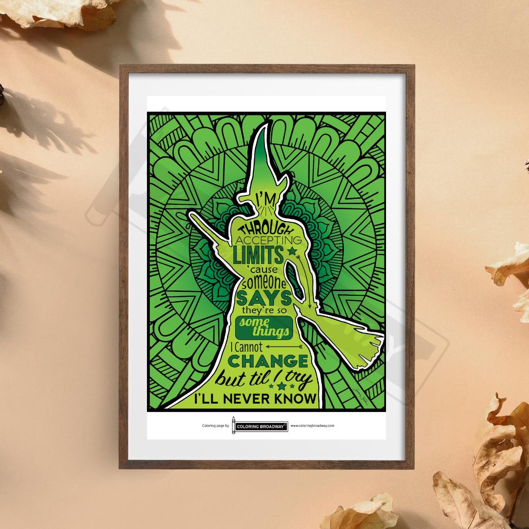WICKED, I'm Through Accepting Limits, Art Print, Broadway Musical ...