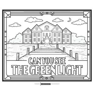 Printable the Great Gatsby Fan Coloring Single Page | Digital Download ...