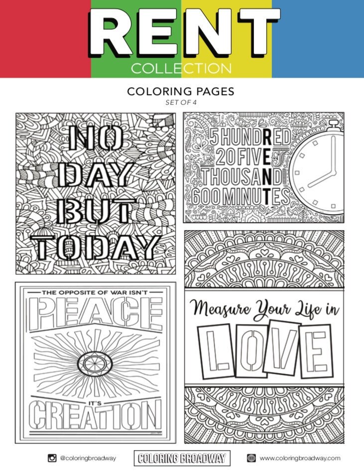 Rent COLORING BUNDLE No Day but Today 525600 Minutes | Etsy