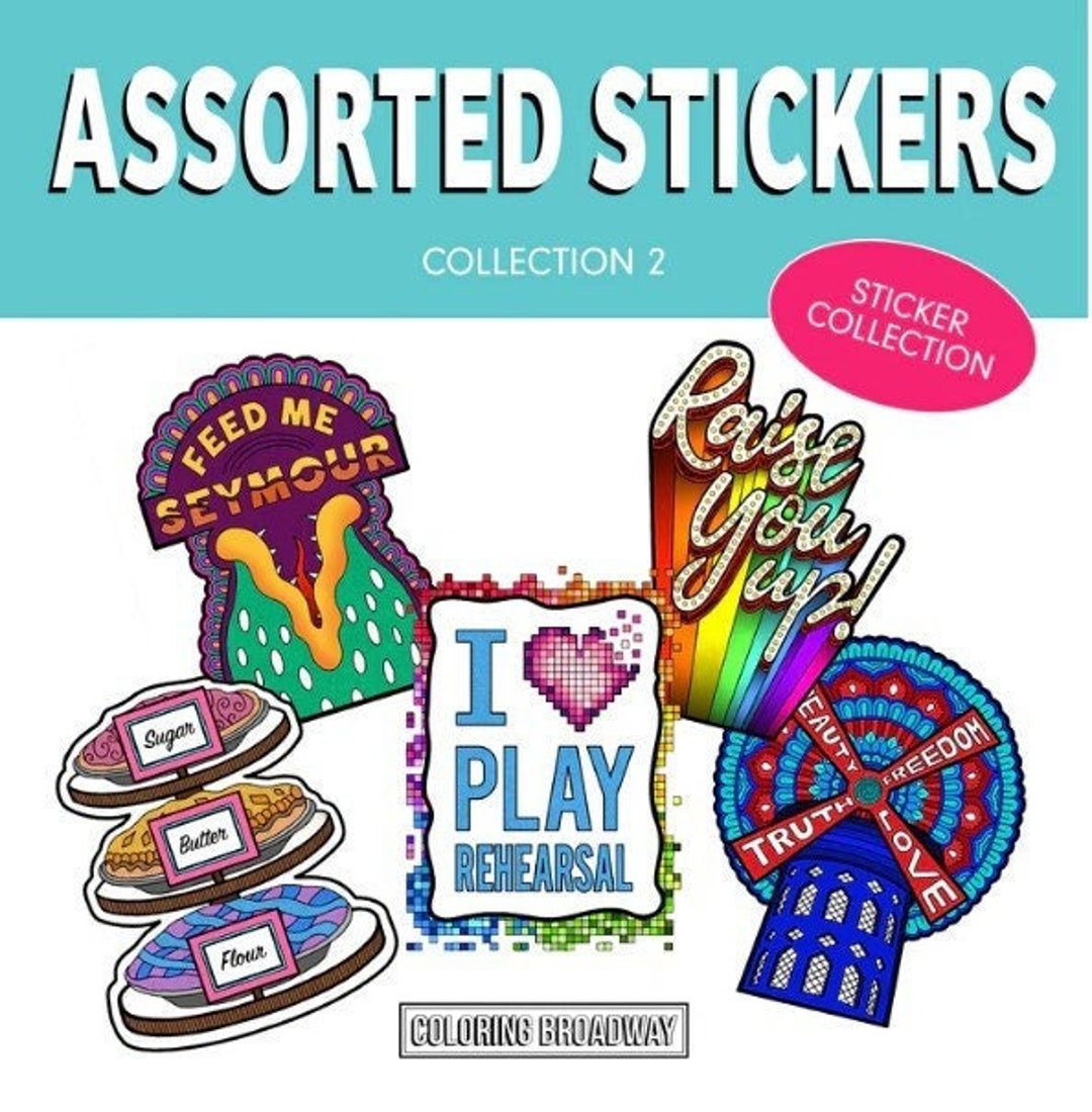 Assortment 2 Broadway Stickers Pack of 5 Die Cut Theatre - Etsy