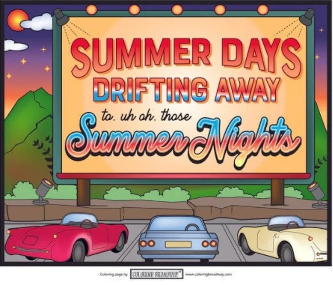 GREASE, Summer Days Drifting Away to Uh Oh Those Summer Nights , Print ...