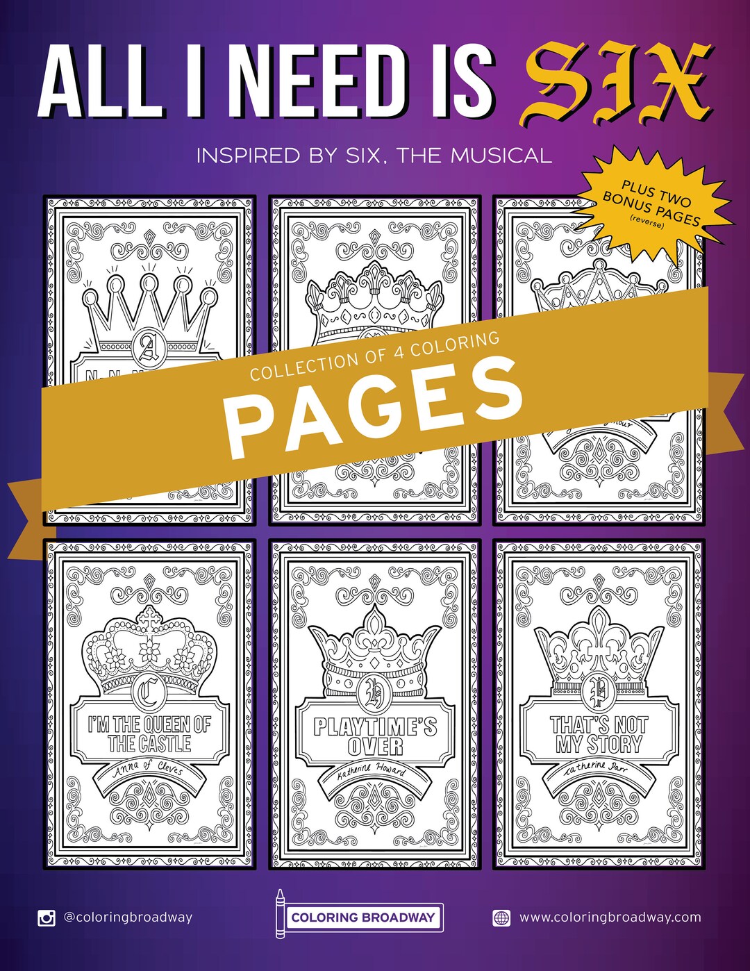 SIX Fan Coloring Pages | 6 Collections | Queens | All I Need is Six ...