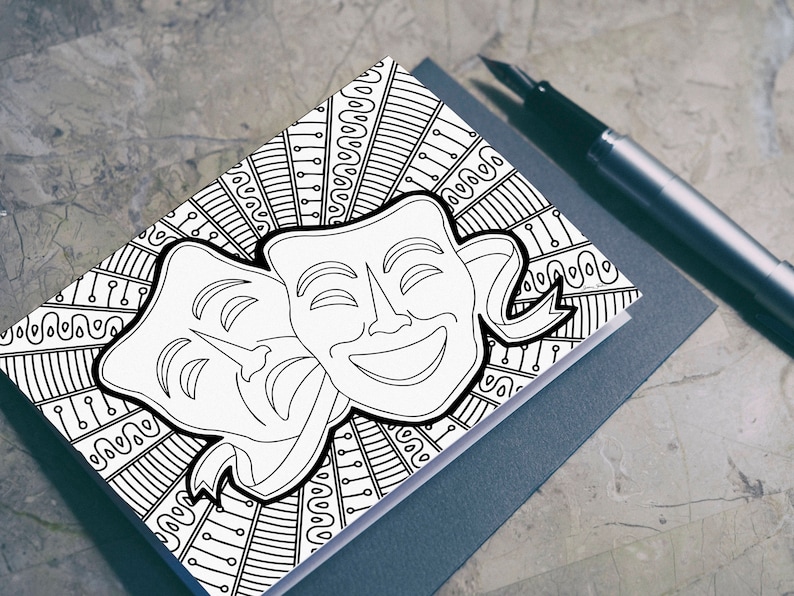 Printable Theatre Scenes Coloring Pages | Set of 4 Digital Downloads ...