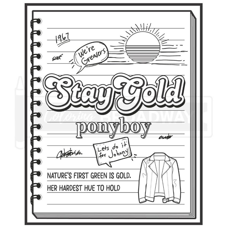 Printable the Outsiders Fan Coloring Single Page | Digital Download ...