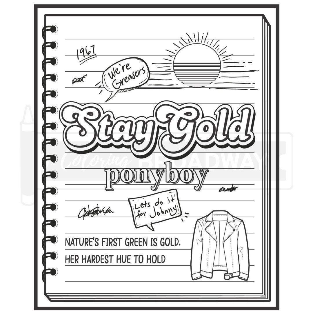 Printable the Outsiders Fan Coloring Single Page | Digital Download ...