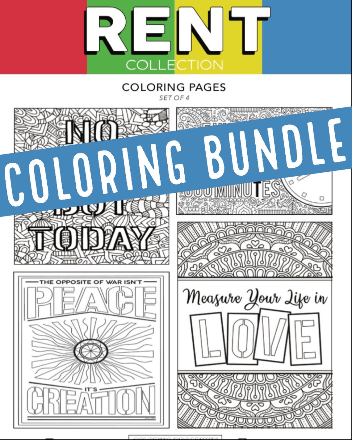 Rent COLORING BUNDLE No Day but Today 525600 Minutes | Etsy