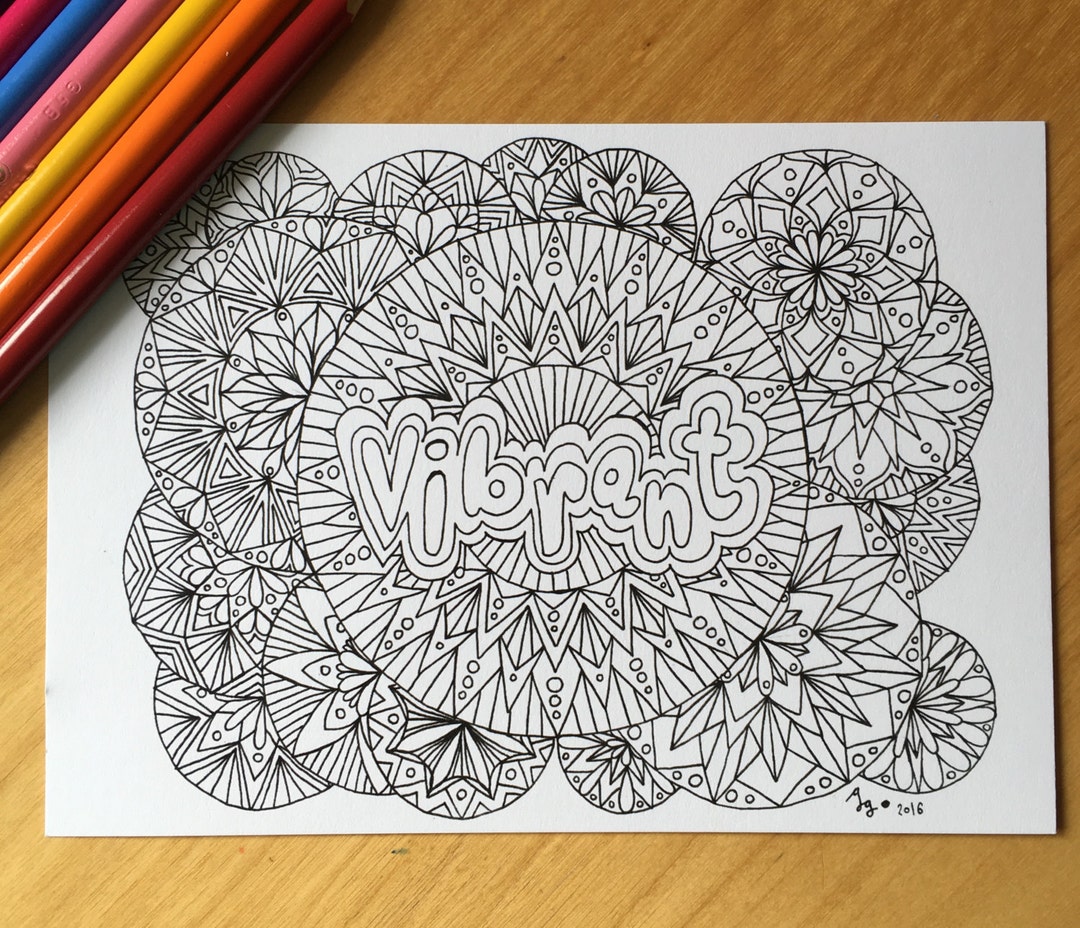 Vibrant - Digital Download Coloring Page - 8 1/2” X 11” - Etsy