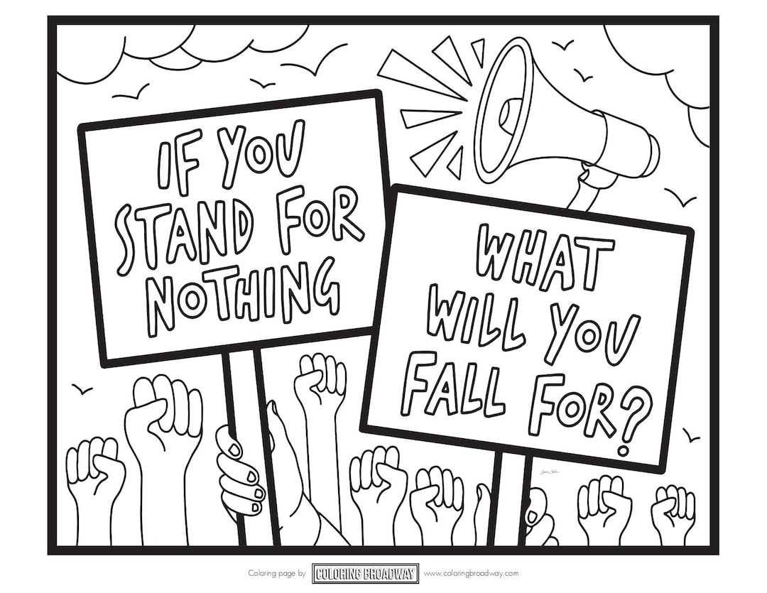 Printable Hamilton Fan Coloring Single Page | Digital Download | If You ...