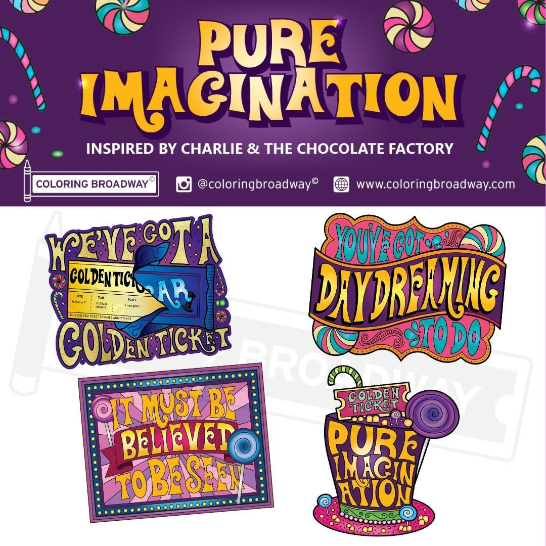 CHARLIE & the CHOCOLATE FACTORY Musical Stickers, Pack of 4, Die Cut ...