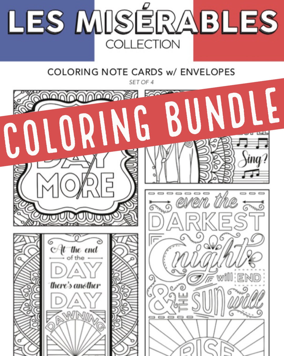 Les Miserables, COLORING BUNDLE, One Day More, Coloring, Jean Valjean ...