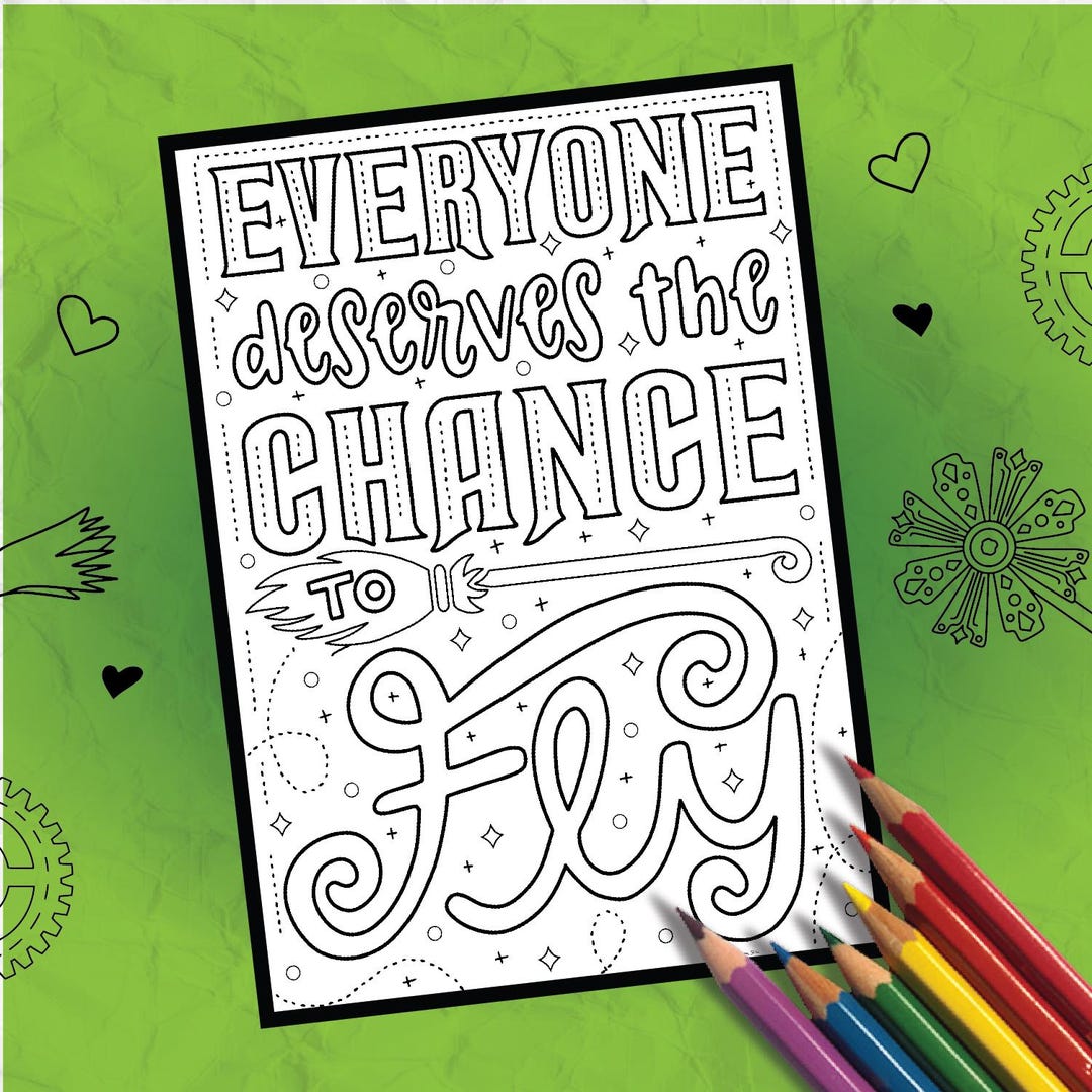 Printable Wicked Fan Coloring Single Page | Digital Download | Everyone ...