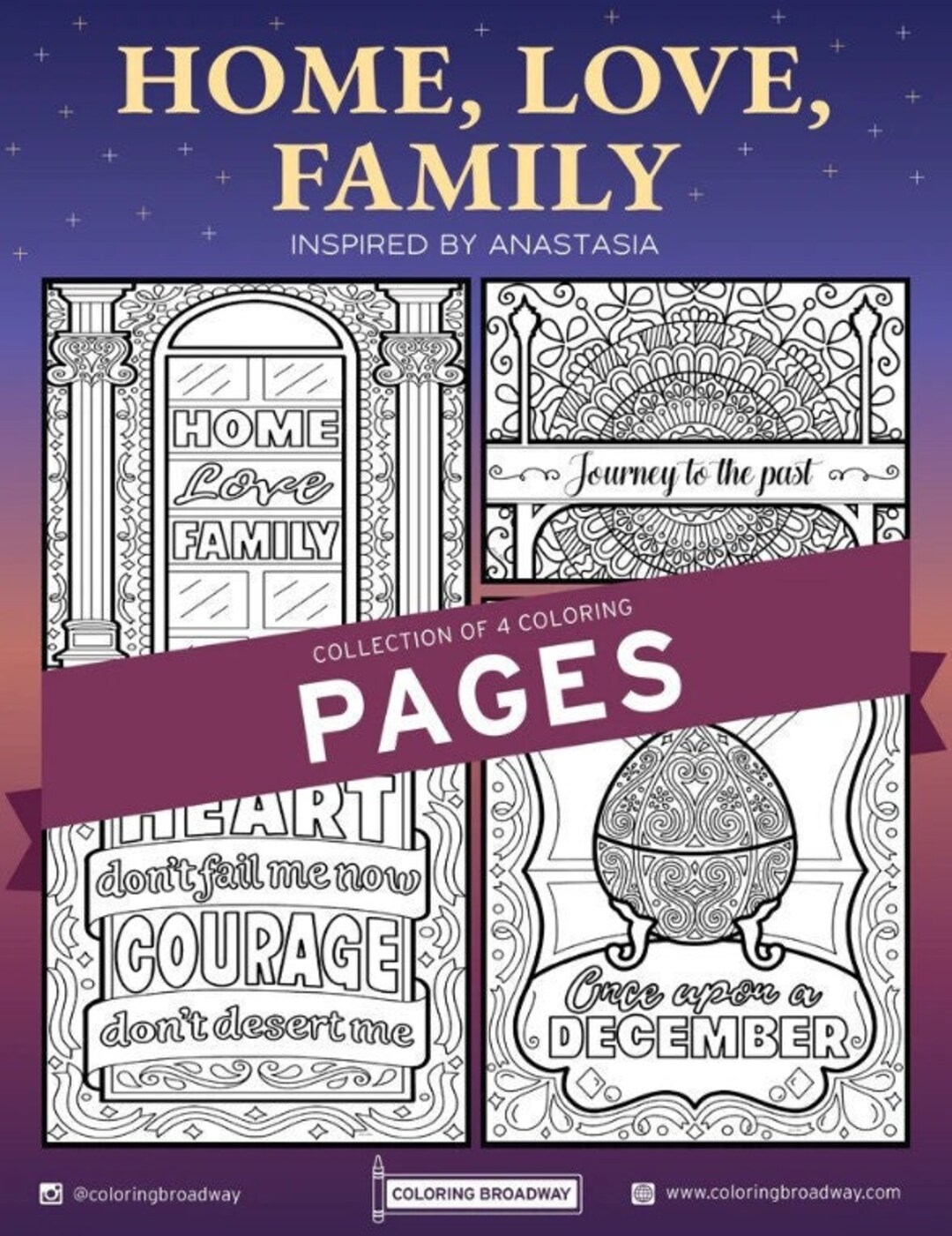 Anastasia, Home, Love, Family, Coloring Pages, Broadway, Musical, Once ...