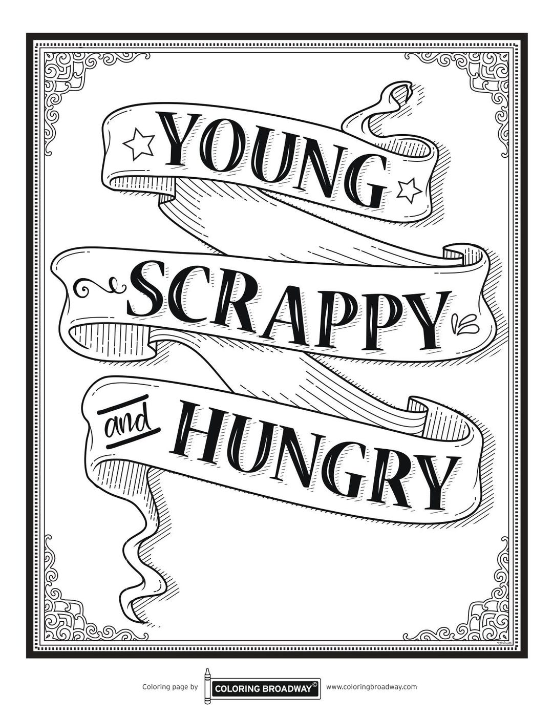 Printable Hamilton Fan Coloring Single Page | Digital Download | Young ...