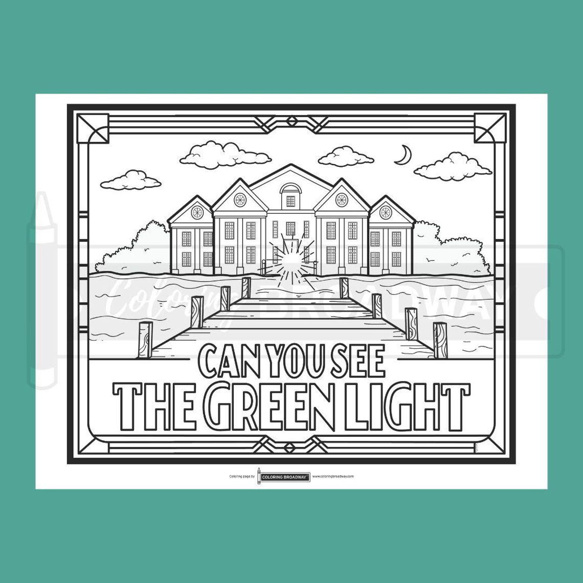 Printable the Great Gatsby Fan Coloring Single Page | Digital Download ...