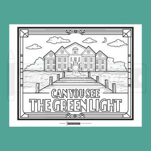 Printable the Great Gatsby Fan Coloring Single Page | Digital Download ...