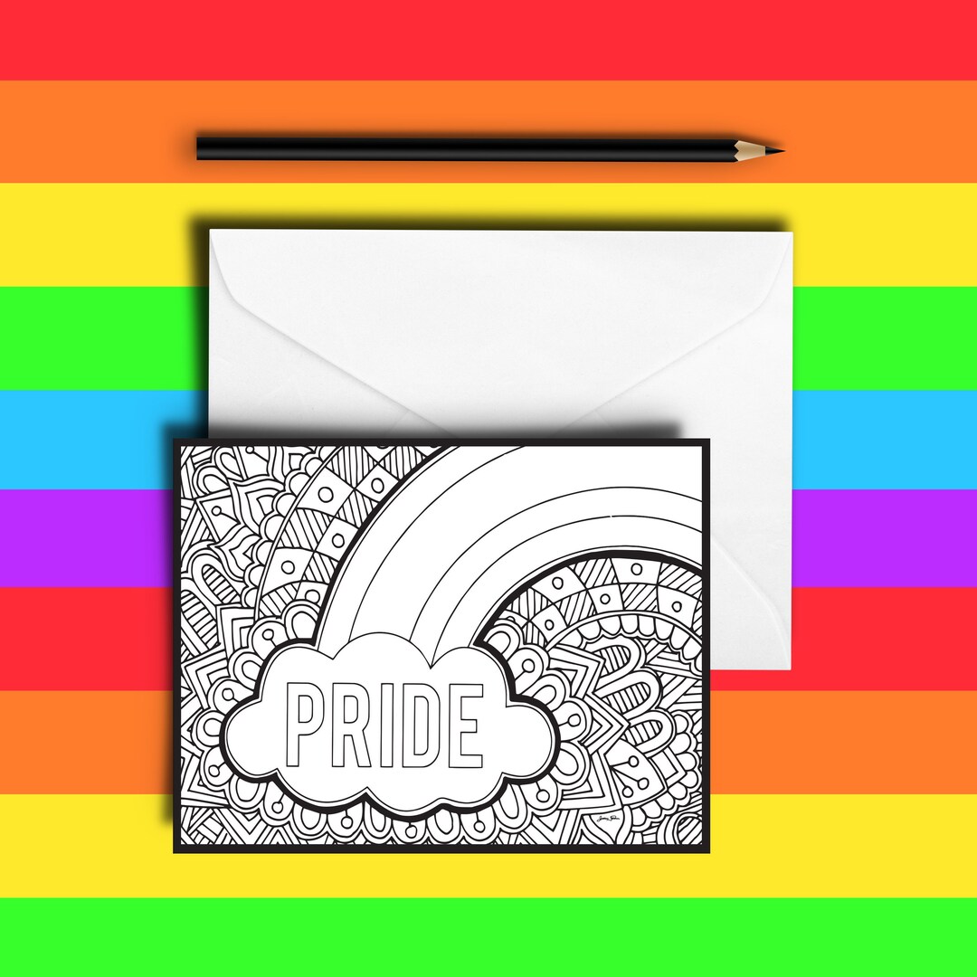 Printable PRIDE Coloring Pages | Set of 3 Digital Downloads | Rainbow ...