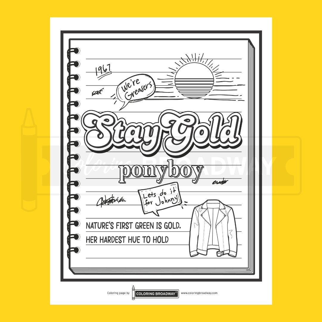 Printable the Outsiders Fan Coloring Single Page | Digital Download ...
