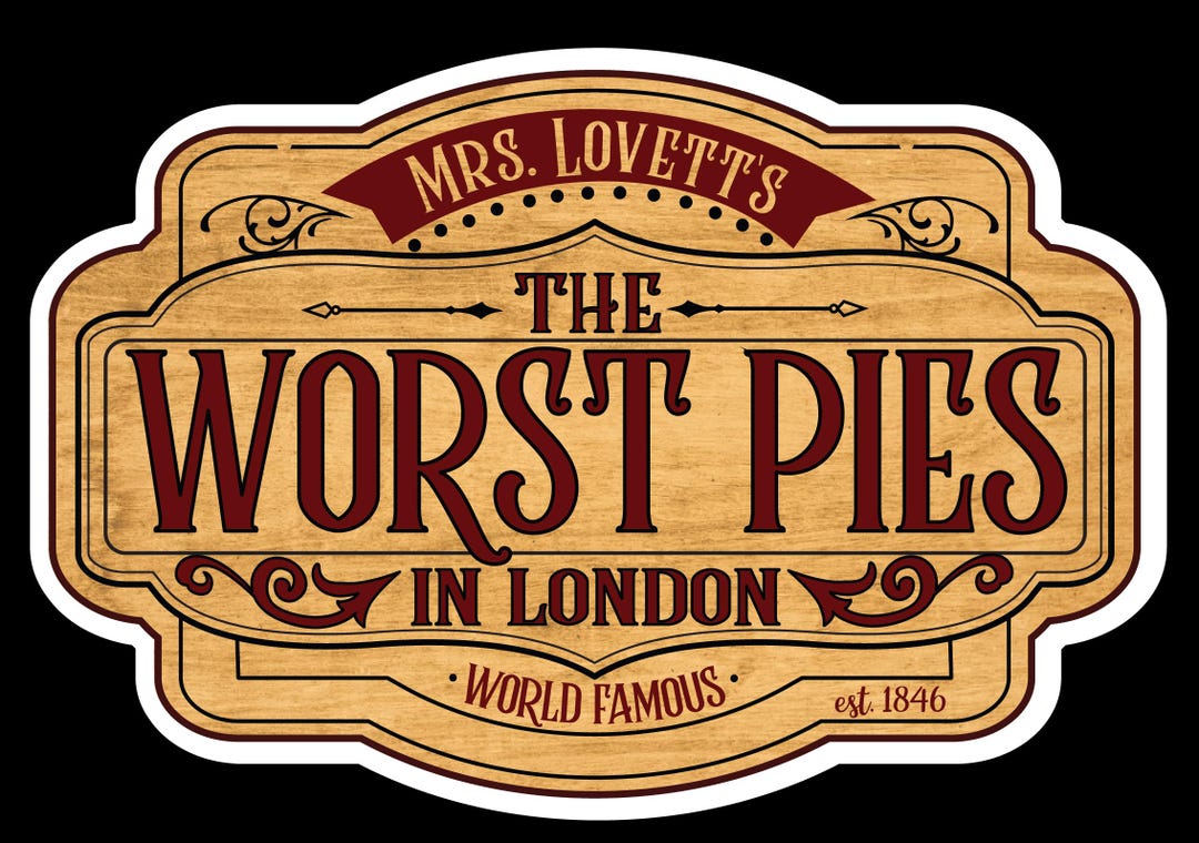 Sweeney Todd Musical Sticker | Set of 1x, 5x, 10x | Die Cut | Broadway ...