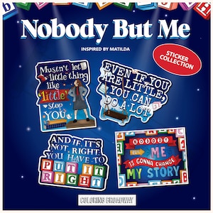 MATILDA Musical Stickers, Pack of 4, Die Cut Broadway Nerds, Nobody but ...