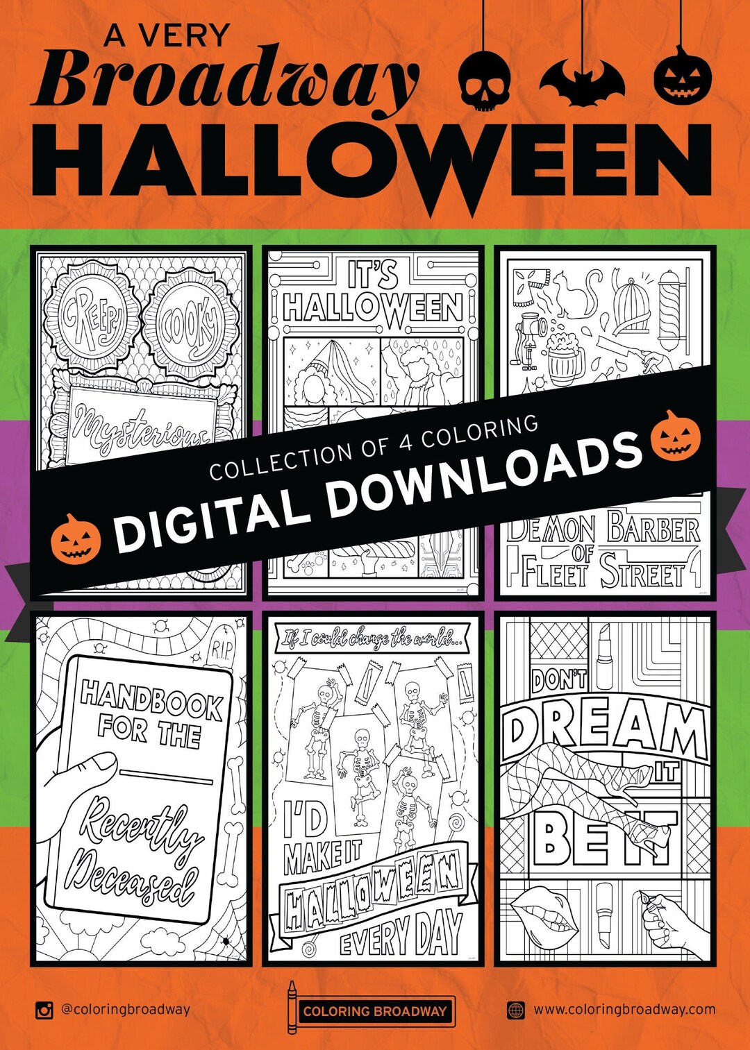 A Very Broadway Halloween | Coloring Pages, Broadway, Musical, Theater ...