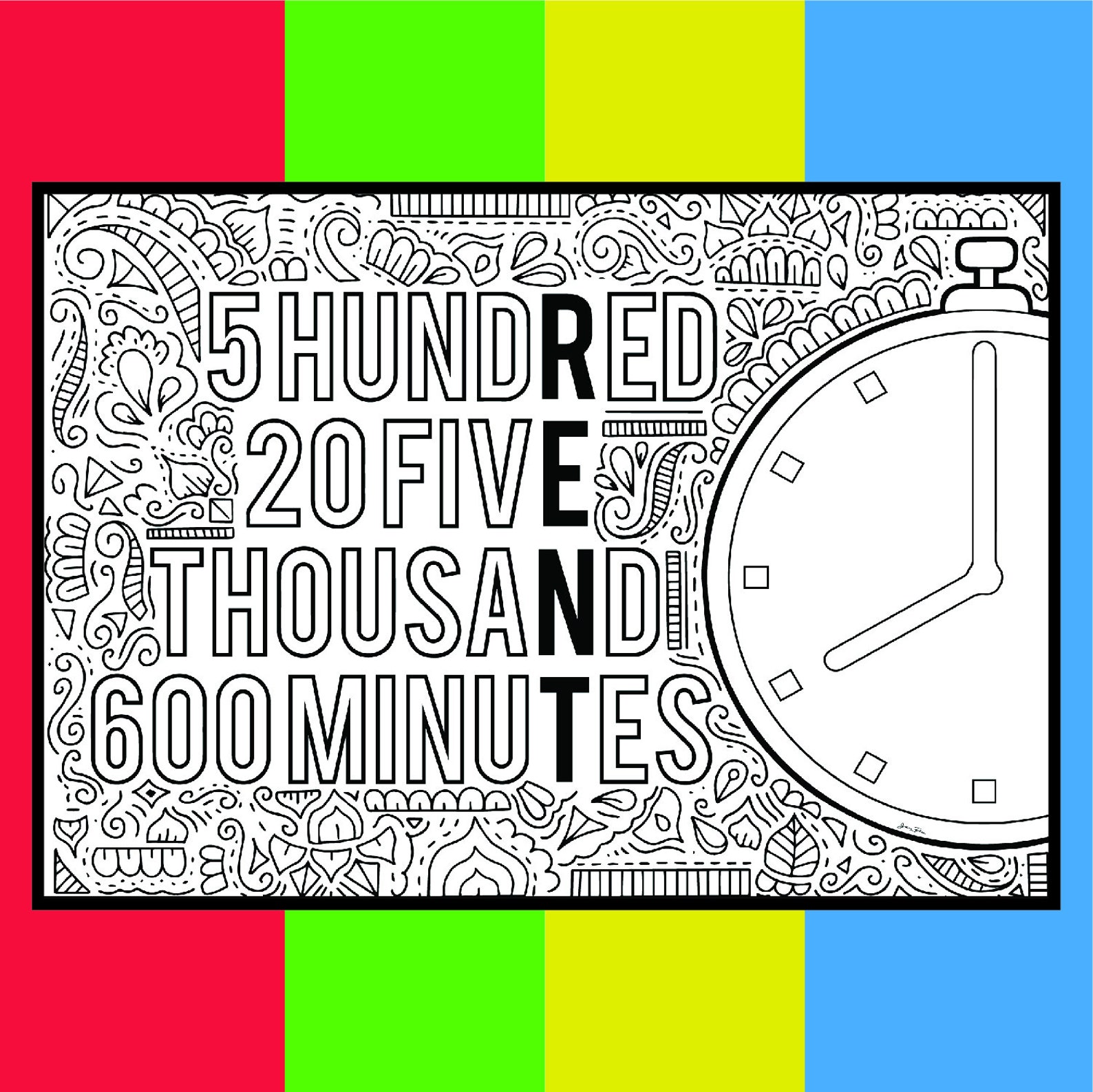 Printable RENT Coloring Pages | Set of 4 Digital Downloads | No Day but ...