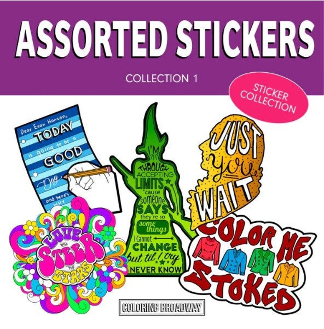 Assortment #1 Broadway Stickers, Pack of 5, Die Cut, Theatre Nerds ...