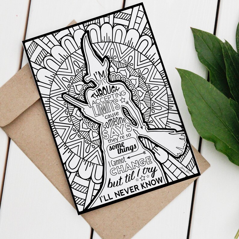 Wicked Broadway Coloring Defying Gravity Changed for Good | Etsy