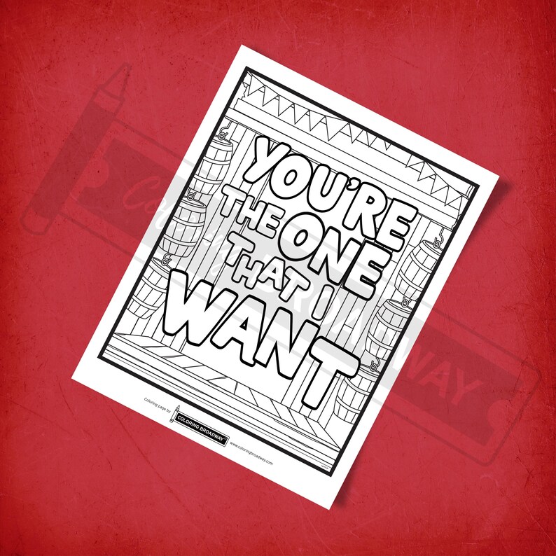 Grease Fan Coloring Pages | Set of 4 | Grease is the Word | You're the ...
