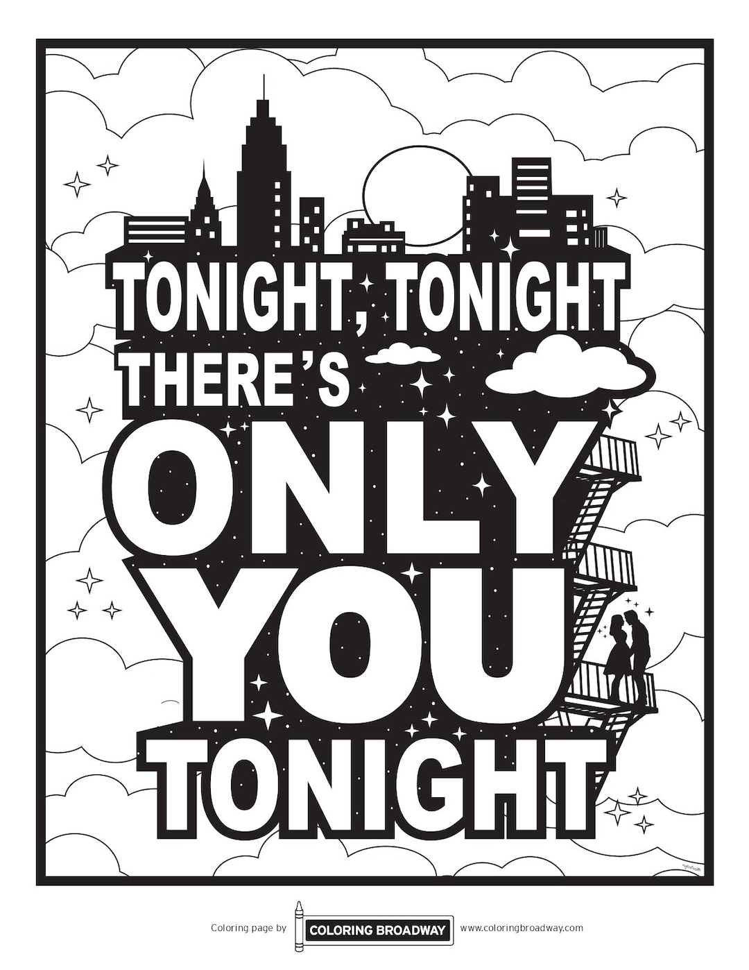 Printable West Side Story Fan Coloring Single Page | Digital Download ...