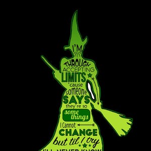 WICKED, Elphaba Musical, Theatre Nerds, Laptop, Water Bottle, Defying ...