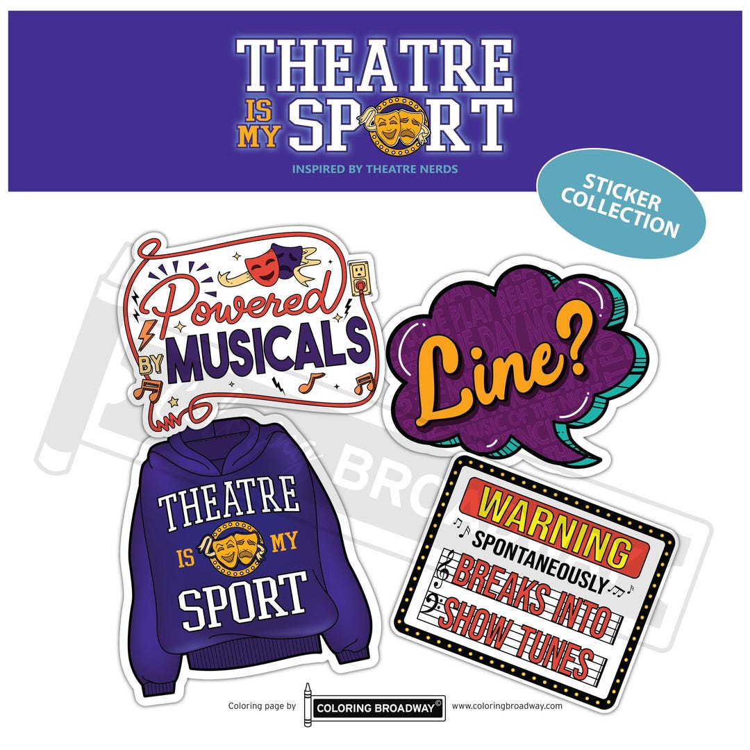 Theatre Nerds "theatre is My Sport" Stickers, Pack of 4, Die Cut ...