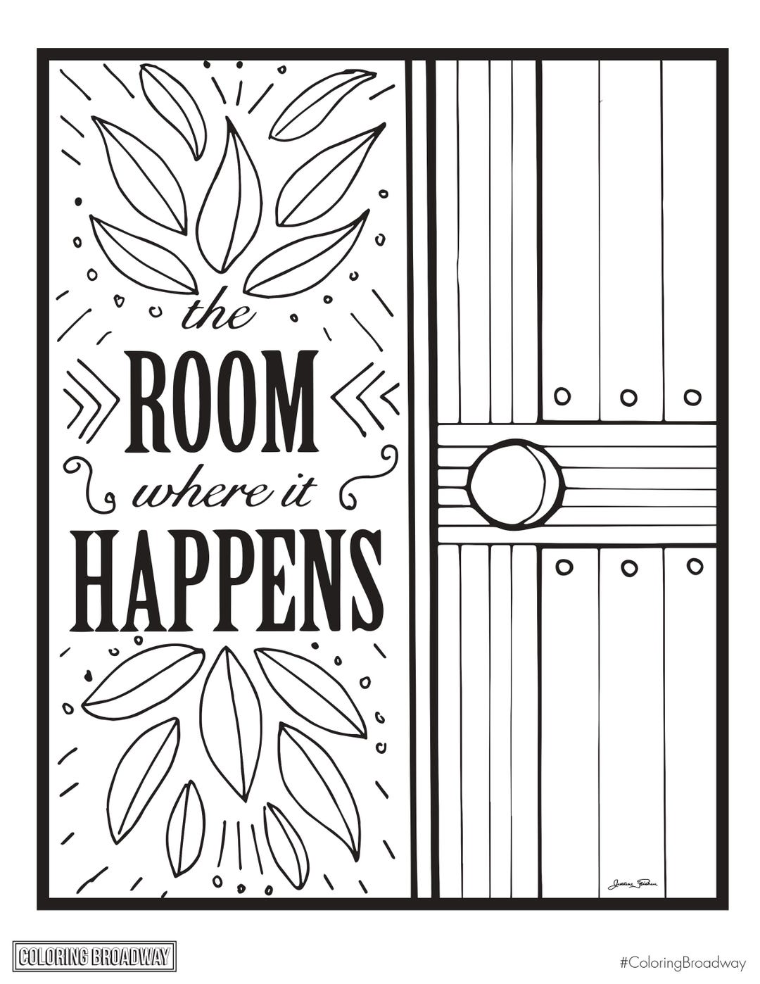 Printable Hamilton Fan Coloring Single Page | Digital Download | the ...