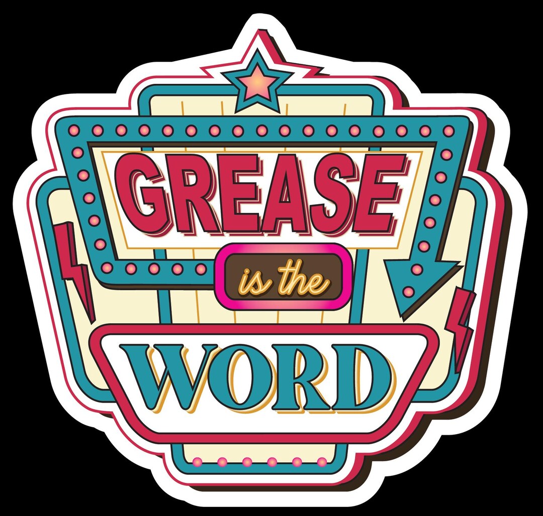 GREASE Musical Sticker | Set of 1x, 5x, 10x | Die Cut | Broadway Nerds ...
