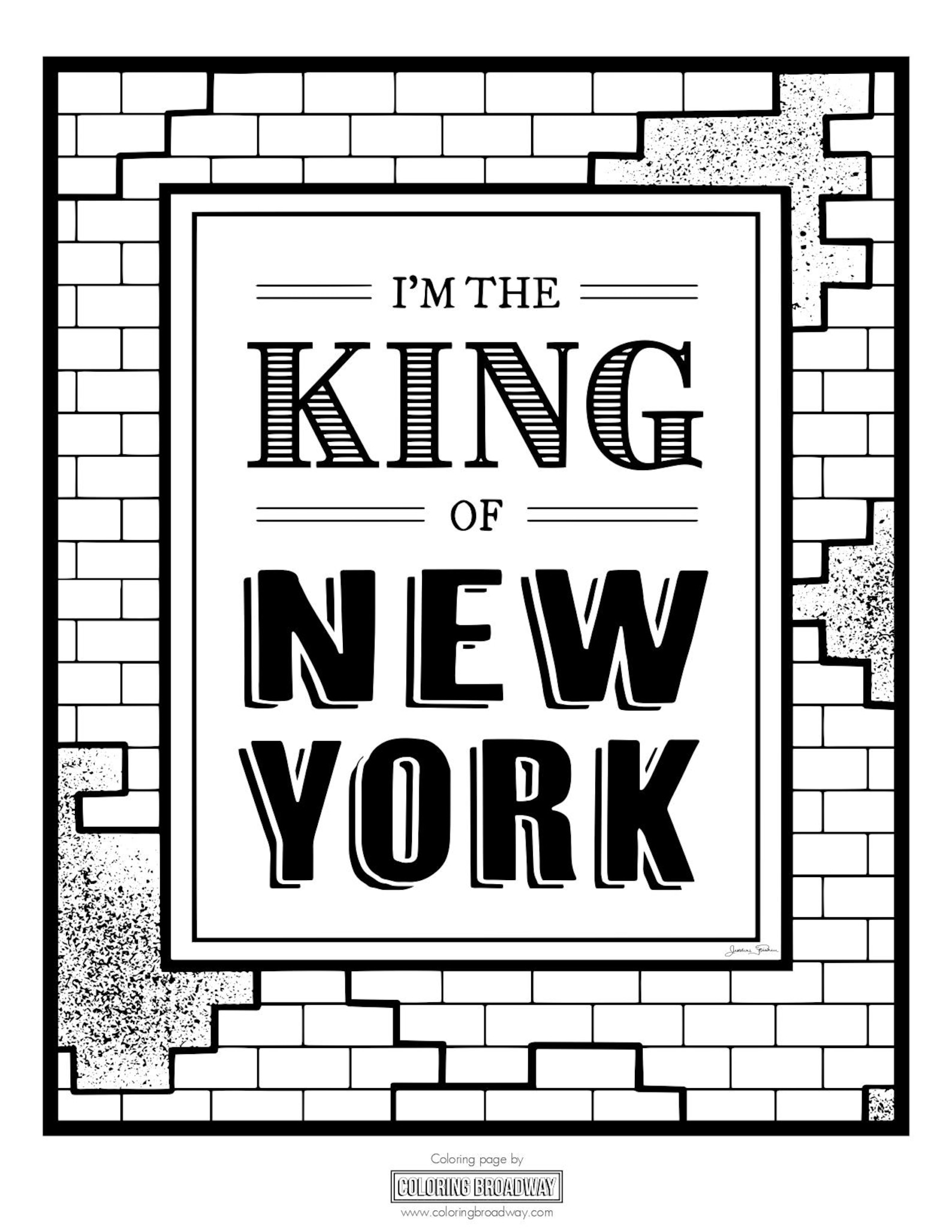 Printable NEWSIES Fan Coloring Single Page | Digital Download | I'm the ...