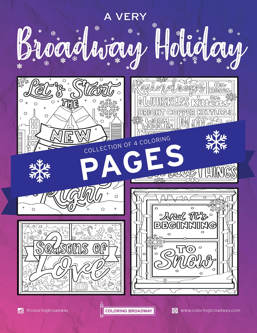 A Very Broadway Holiday Coloring Pages, Broadway, Musical, Theater ...