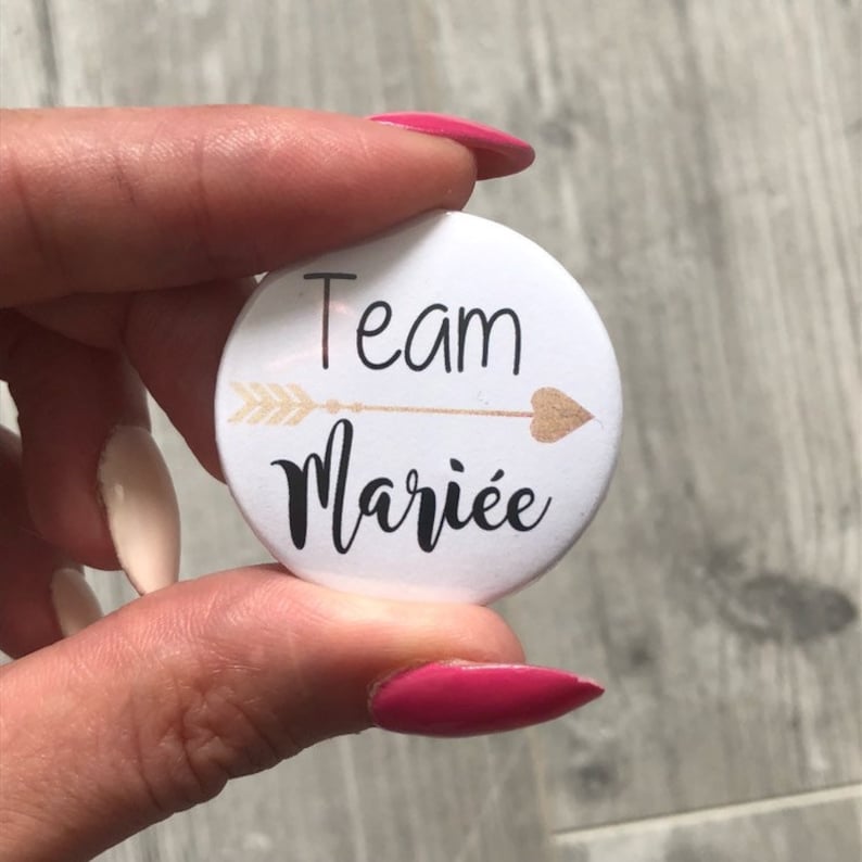 Lot Badge personnalisé team mariée EVJF flèche - Etsy France
