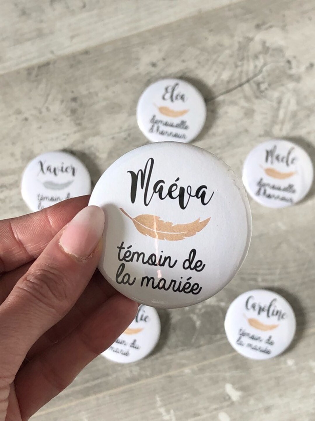 Badge personnalisé témoin de la mariée - Etsy France