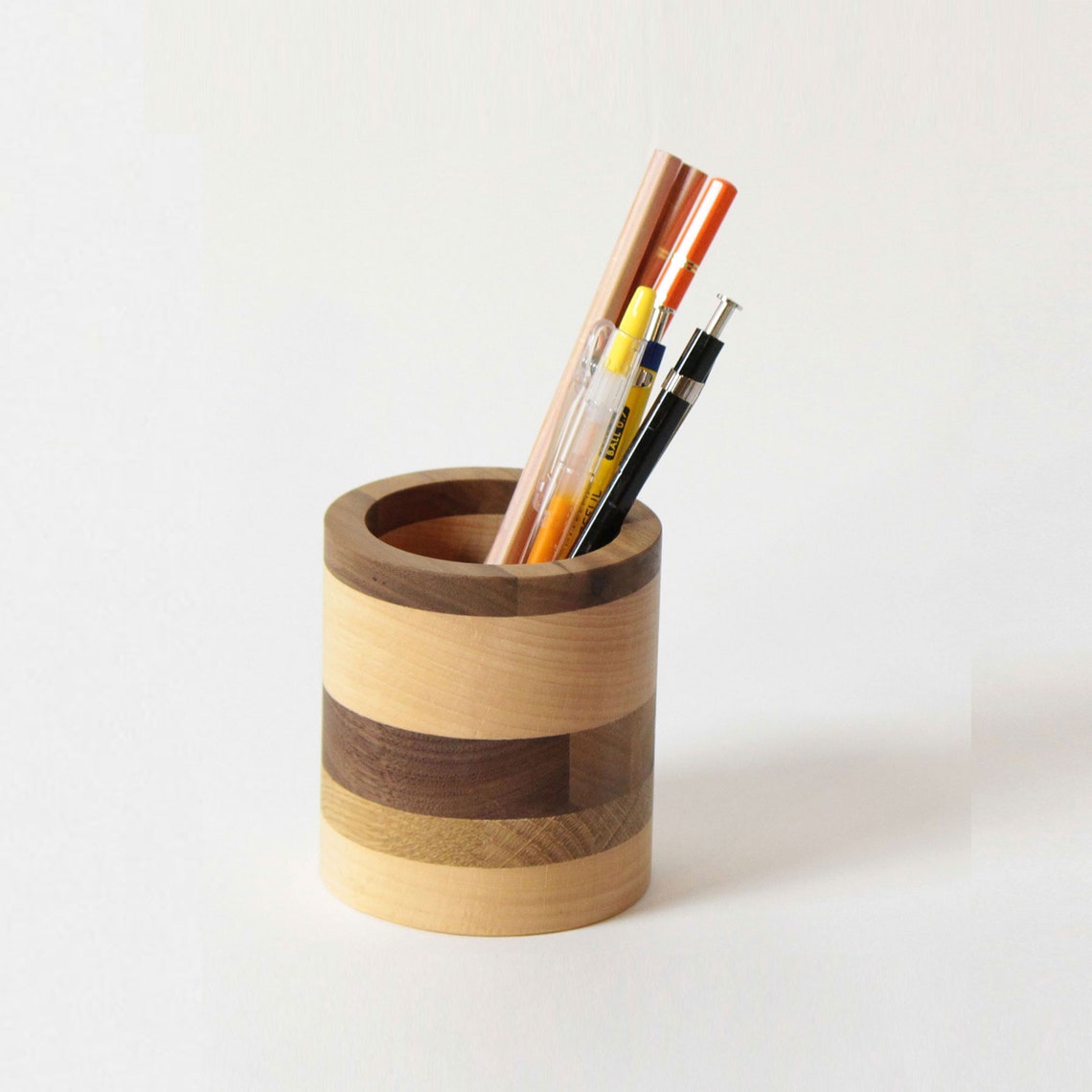 Natural Wooden Pen Holder , Pencil Holder Wood, Solid Wood Pen Cup ...