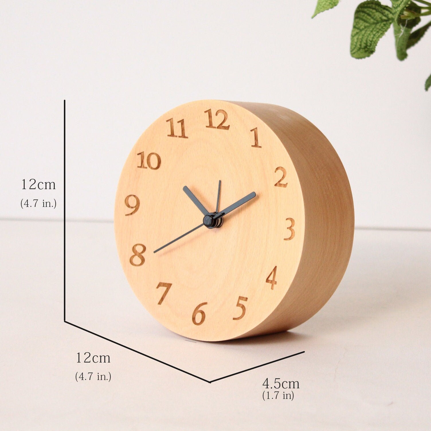 Solid Wooden Desk Clock Design Table Clock Modern Silent - Etsy