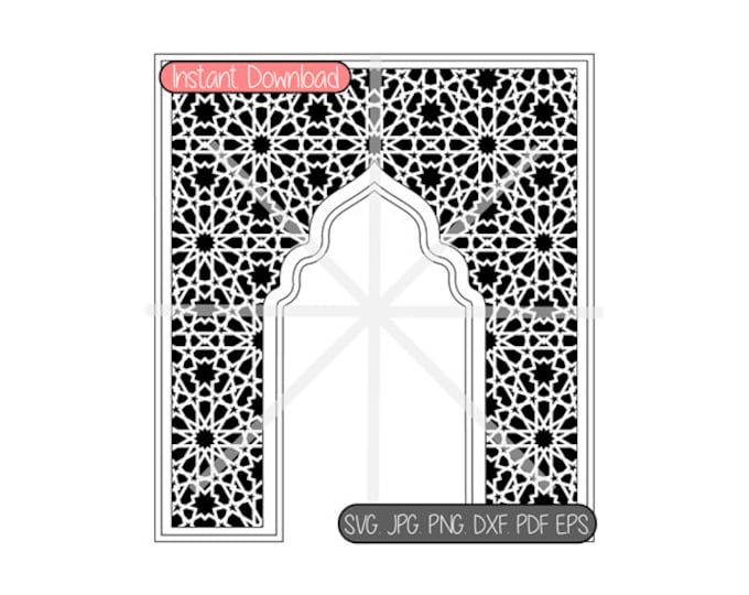 Islamic Pattern Arch SVG, Moon Arch Svg, Moorish Arch Svg,seamless ...
