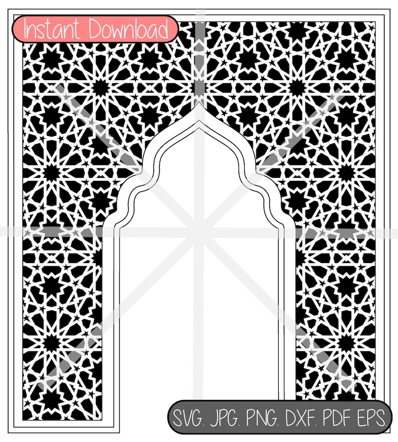New Arch Design, Digital File, SVG, Islamic Geometric Pattern, Design ...