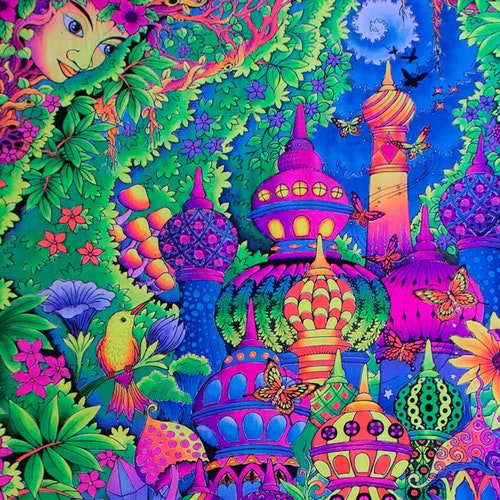 Trippy Wall Art 'pixie Party'. Psychedelic Tapestry - Etsy