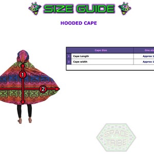 Pixie Hood Cape 'atomic Alien'. UV Active Cloak With Hood. Psychedelic ...